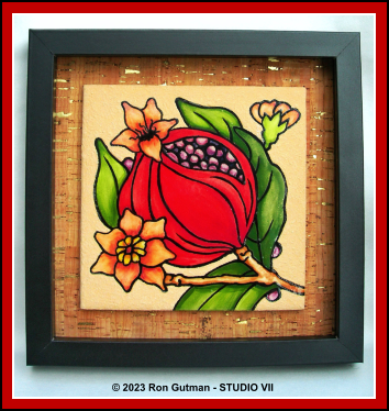 9 Shadowbox Pomegranate Tile 8″ Sq – Studio VII